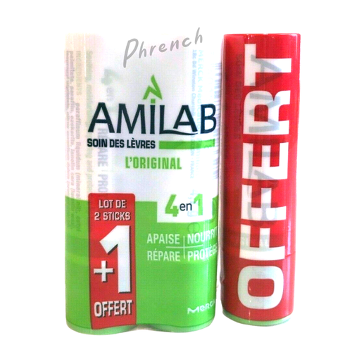 3 x 4.7g Merck AMILAB Lip Balm Stick From France - SEALED - Exp.02/2026 ...