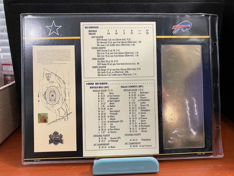 GOLD SUPER BOWL 27 COWBOYS VS. BILLS NFL 22 KT GOLD SB XXVII TICKET | eBay