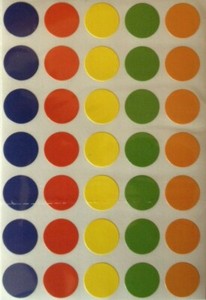 140 Small Round Coloured Sticky Dots 13mm Circles Stickers Labels Spots ...
