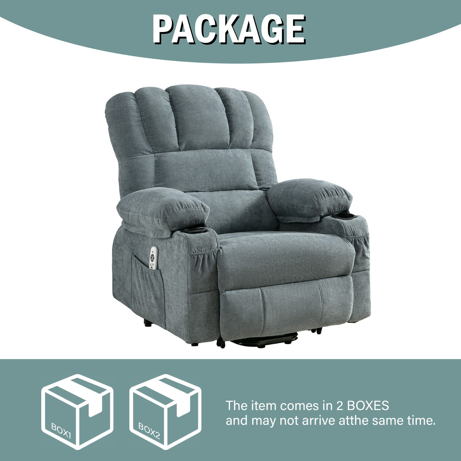 Massage Heated Power Lift Recliner Chair Reclining Sofa for Elderly ...