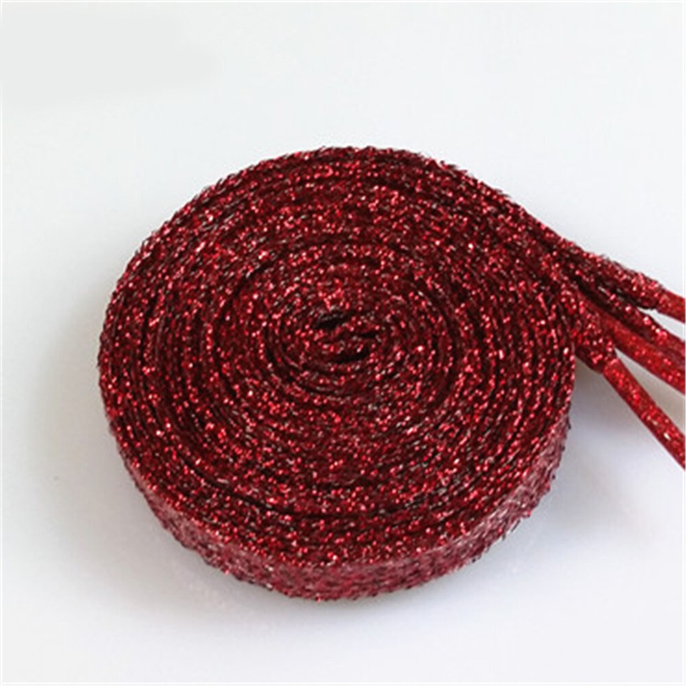 1 pair Shiny thread Sport Sneakers Flat Shoelaces Bootlaces Shoe Laces ...