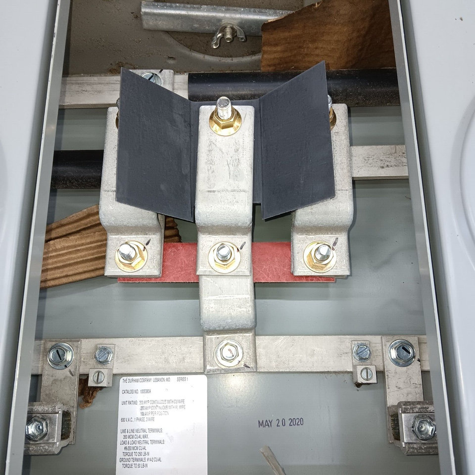 DURHAM 1005380A 300/250 AMP 6-GANG METER BANK 100A PER POS 4-JAW ...