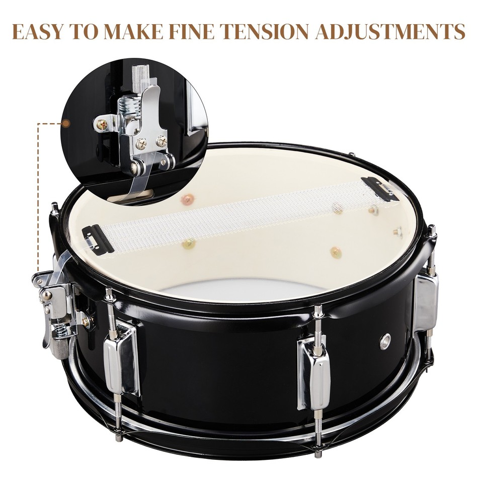12 x 5.5 inches Professional Marching Snare Drum & Drum Stick & Strap ...