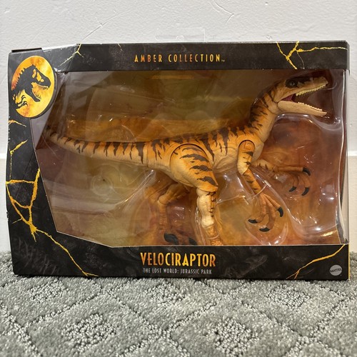Jurassic Park Amber Collection Velociraptor The Lost World Orange Tiger ...