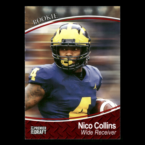 Nico Collins Rookie #12 2021 SAGE Premier Draft Michigan Wolverines ...