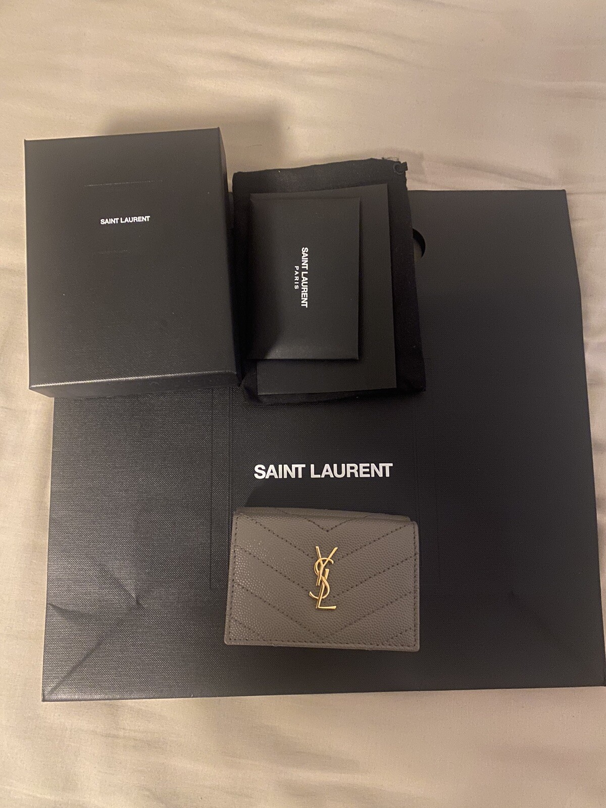 YSL Cassandre matelassé Origami Tiny Wallet Authentic - Gem