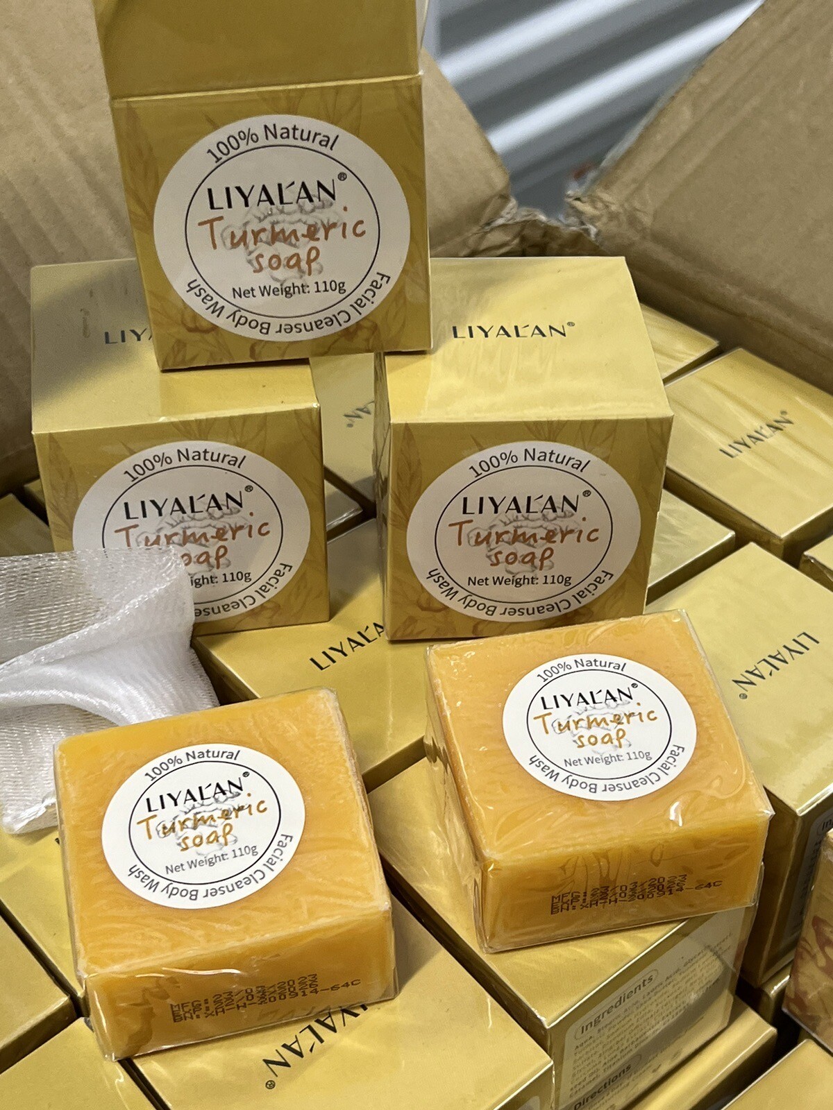 LIYALAN Turmeric Soap(3.88 oz / 2 Bars) Face Cleansing Anti Acne ...