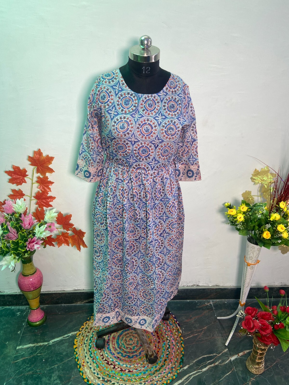 Woman Block Print Long Frok Dress AAA Quality Fabric New Design Girls ...