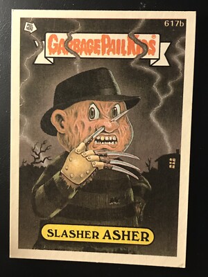 🎈 1988 OS1 Series 15 GPK tOPPS Garbage Pail Kids 617b Slasher ASHER (1 ...