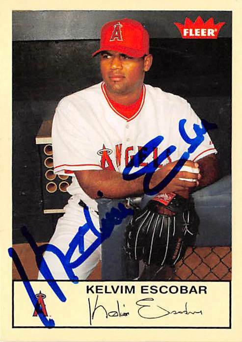 Kelvim Escobar autographed baseball card (Anaheim Angels) 2005 Fleer ...