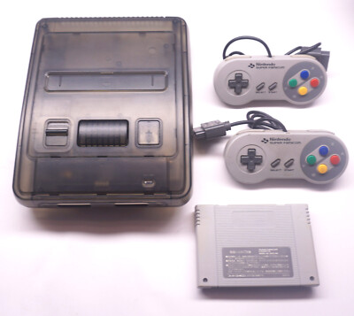 Nintendo Super Famicom SNES New Shell Transparent Black 2 Controllers ...