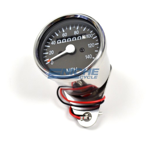 Mini Universal Motorcycle Mechanical 140 MPH Speedo Speedometer Gauge 2 ...