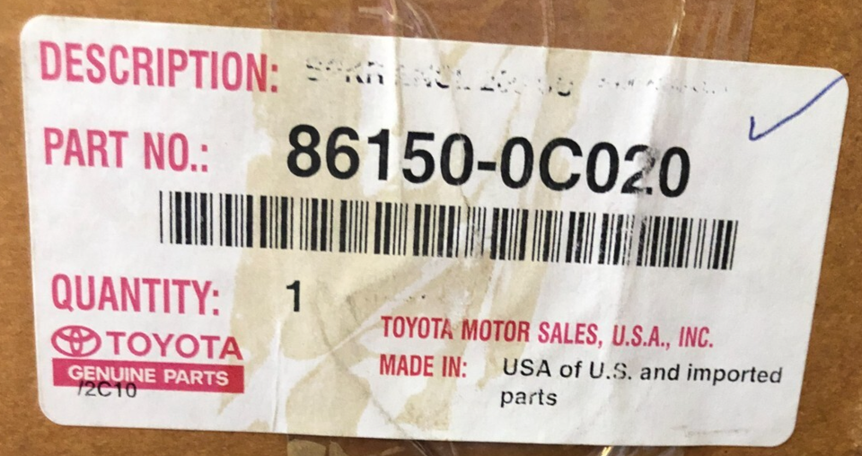 2007-2013 TOYOTA TUNDRA LIMITED 5.7L REAR SUBWOOFER SPEAKER (86150 ...