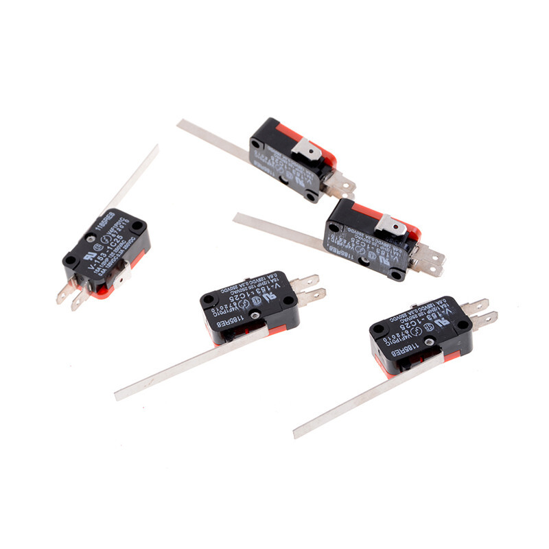 5Pcs V-153-1C25 Long Hinge Lever Arm Basic Micro Limit Switch Snap 15A ...