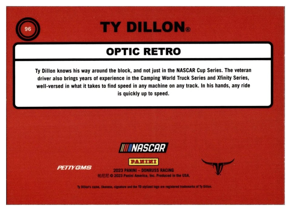 2023 Donruss Racing Optic #96 Ty Dillon | eBay