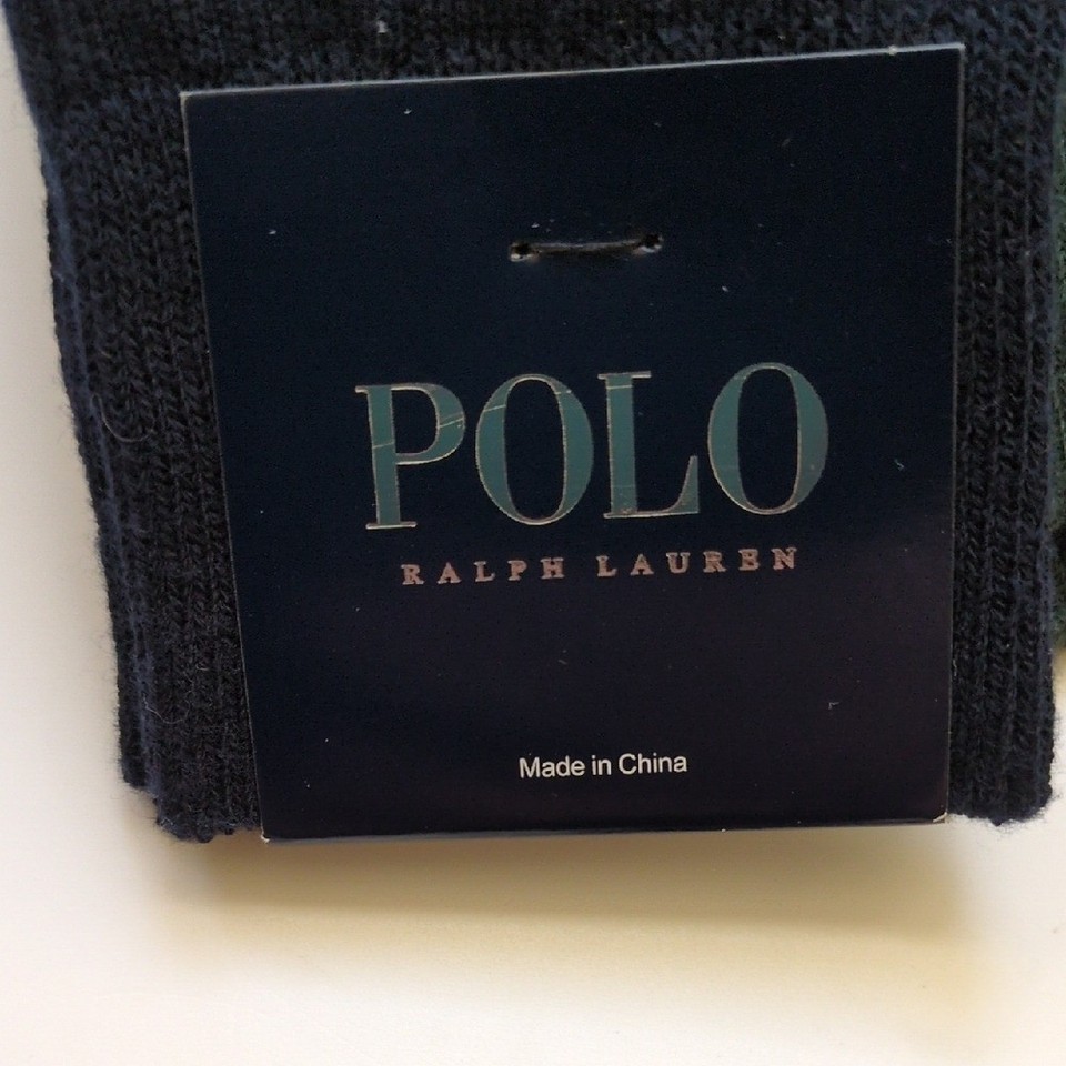 3 Pair Men's Polo Ralph Lauren Cotton Dress Socks - Blue, Red Green ...