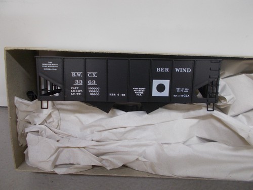 ACCURAIL # 2517~ BERWIND COAL 55-TON HOPPER CAR # 3363~ KIT ~HO SCALE ...