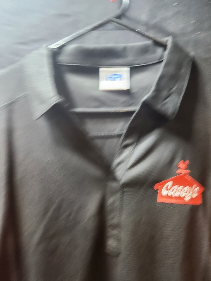 NEW Unisex Casey's General Store Work Shirt Collared Polo Black Red ...