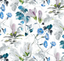 DESIGNERS GUILD CURTAIN FABRIC Japonese Magnolia 2.2 Metres COBALT 100% ...