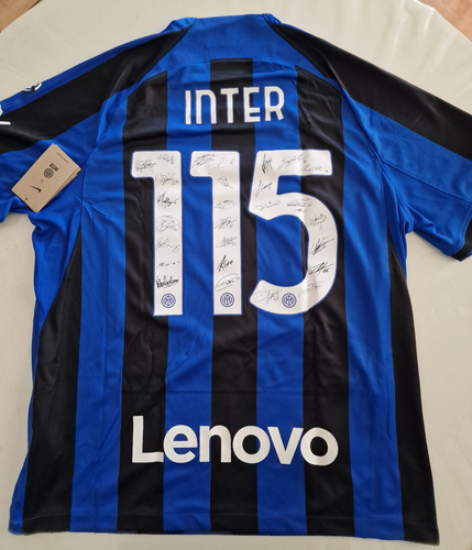 Nike Inter Match Shirt Jersey 115 Years Banding Signatures Team | eBay ...