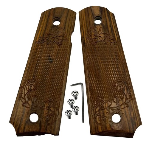 1911 Grips Classic Wood Full Size W/Screws & Torx fits Springfield Colt ...
