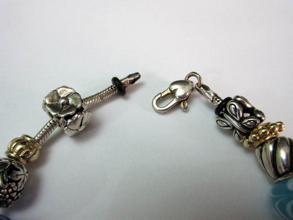 Vintage STERLING SILVER SLIDER CHARM BRACELET & 19 CHARMS, 46g, Cat ...