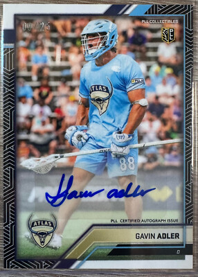 2023 PREMIER LACROSSE LEAGUE PLL SNAPSHOT GAVIN ADLER BLACK AUTO #09/25 ...