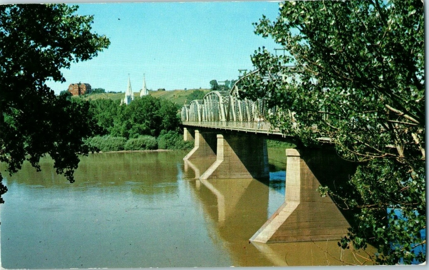 Postcard Finlay Bridge over South Saskatchewan River Alberta Canada | eBay