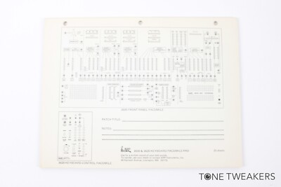ARP 2600 3620 Keyboard Facsimile Pad 23 Blank Patch Sheets VINTAGE ...