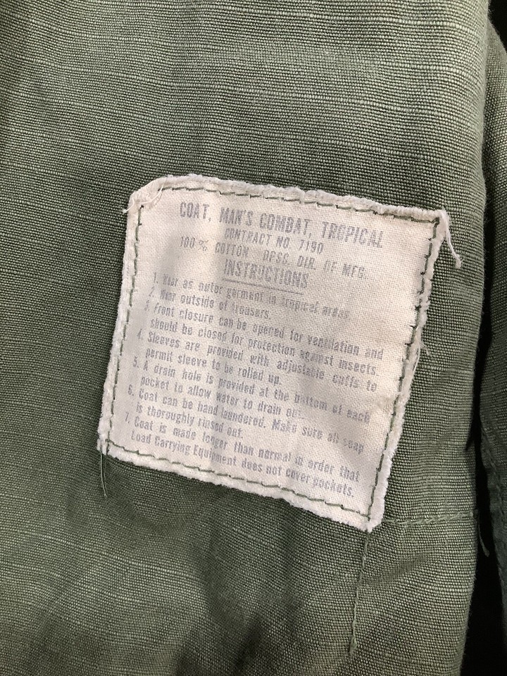 Vintage Vietnam Era U.S. Military Army Slant Pocket Tropical Combat ...