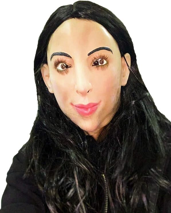 Latex Female Mask Rubber Human Woman Face Realistic Overhead Masks ...