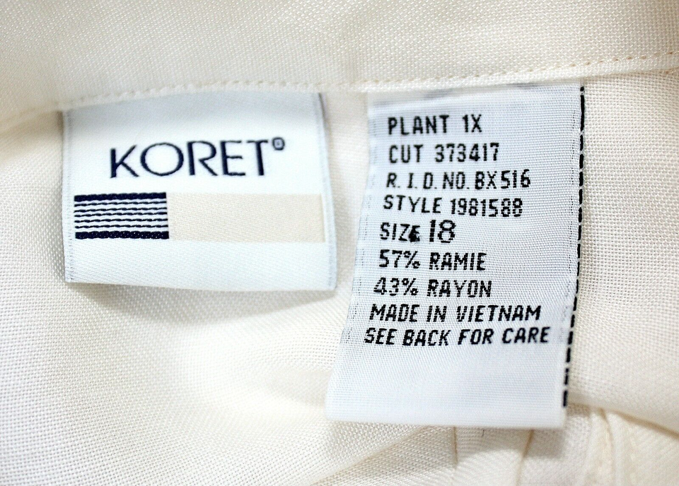 VTG NWOT KORET Top Blouse Light Jacket Casual Career LS Cream ...