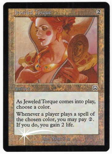 Jeweled Torque 1999 Mercadian Masques SHIFTED FOIL MISPRINT Artifact ...