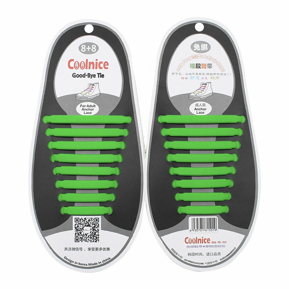 Elastic No Tie Shoe Laces Silicone Rubber shoelaces for trainers ...