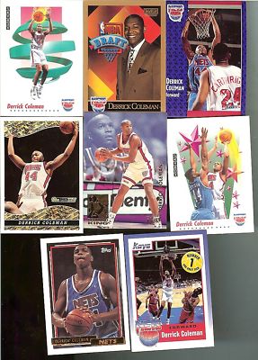 Derrick Coleman Rookie 8 Card Lot EX Condition | eBay