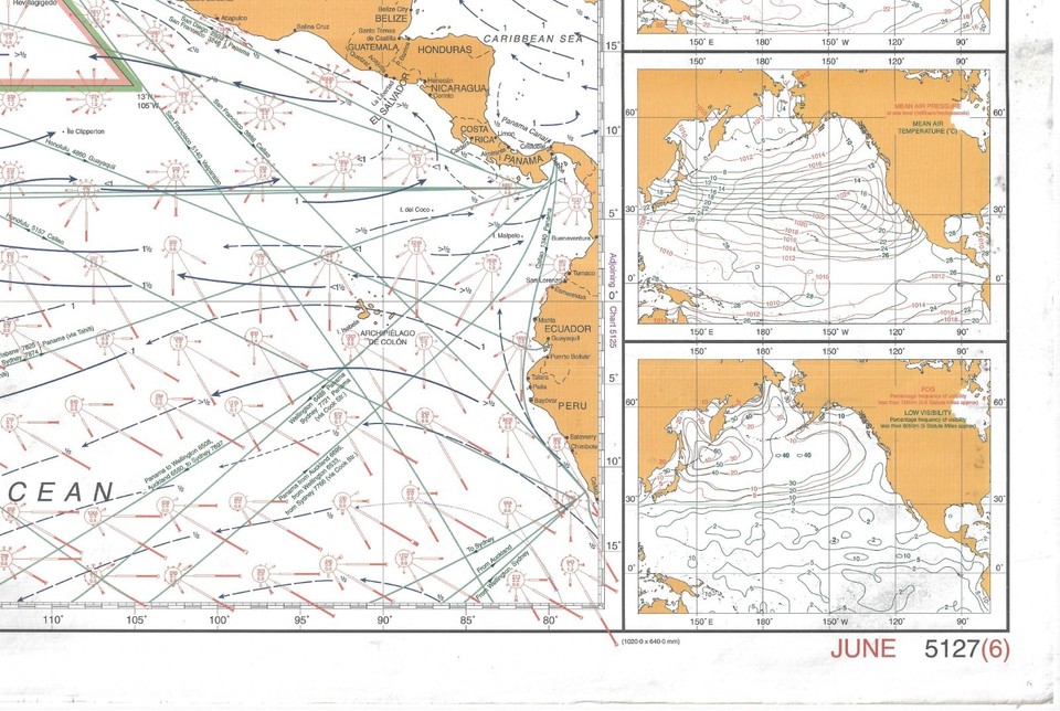 5127 6 Routeing Chart North Pacific Ocean June Chart Marine Maritime ...