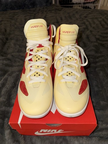 2011 NIKE AIR ZOOM HYPERFUSE SNEAKERS WHITE RED SIZE 11.5 NO BOX 454146 ...