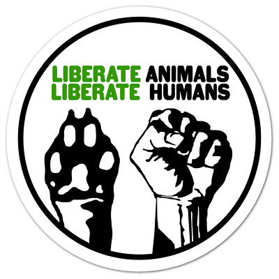 Animal Liberation Human Liberation Earth Vegan Love Animals Pets Decal ...