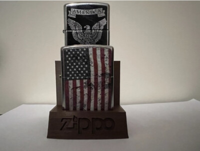 Zippo Lighter Holds 2 Display Stand Sturdy Base Holder Desktop or Shelf ...