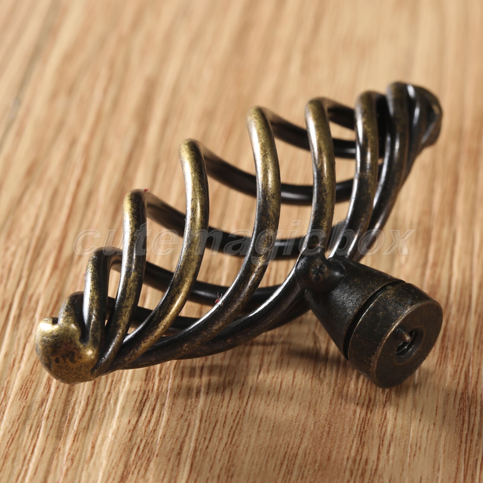 Alloy Spiral Twist Cage Door Pull Handle Kitchen Cabinet Cupboard Knob ...