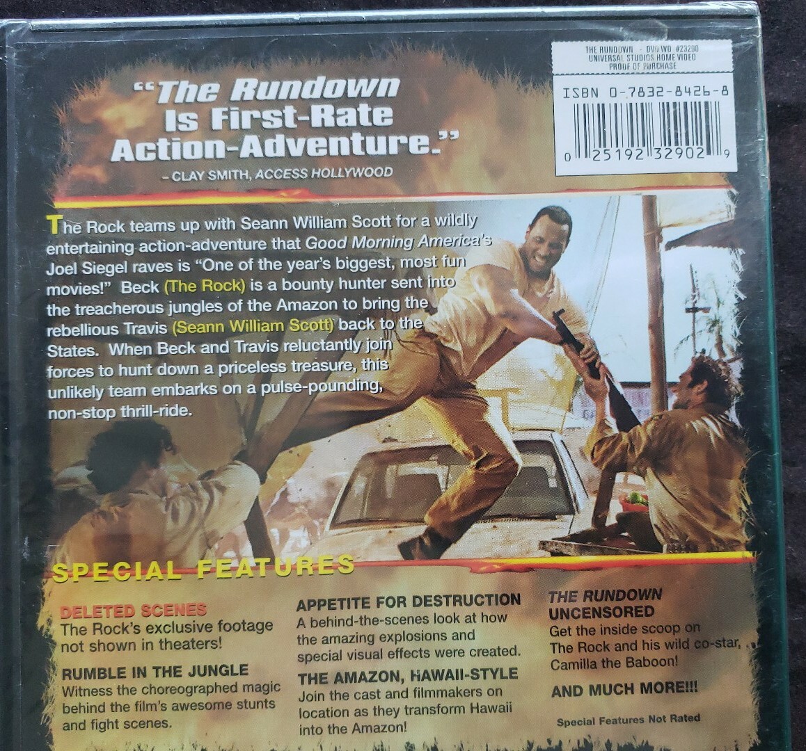 The Rundown (DVD,2004,Widescreen Edition) The Rock Seann William Scott ...