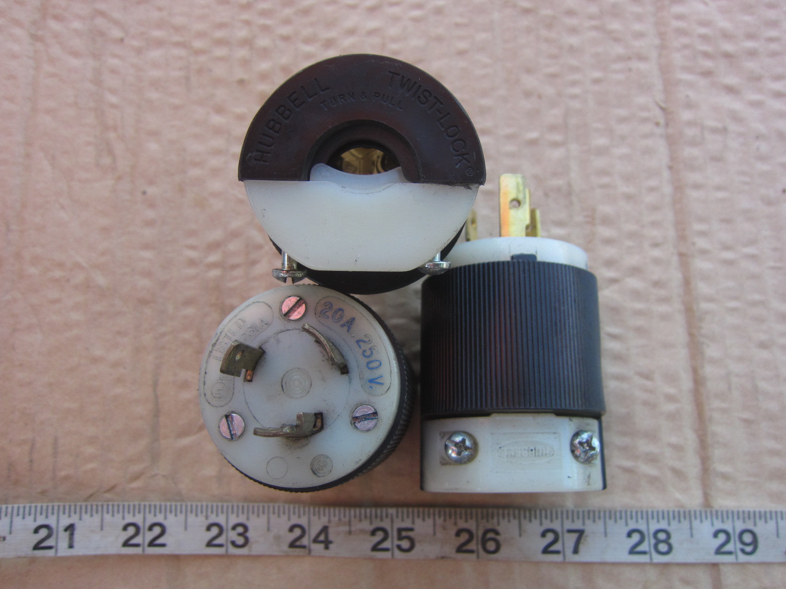 Hubbell HBL 2321 20A 250V Twist-Lock Plug L6-20P, Used | eBay