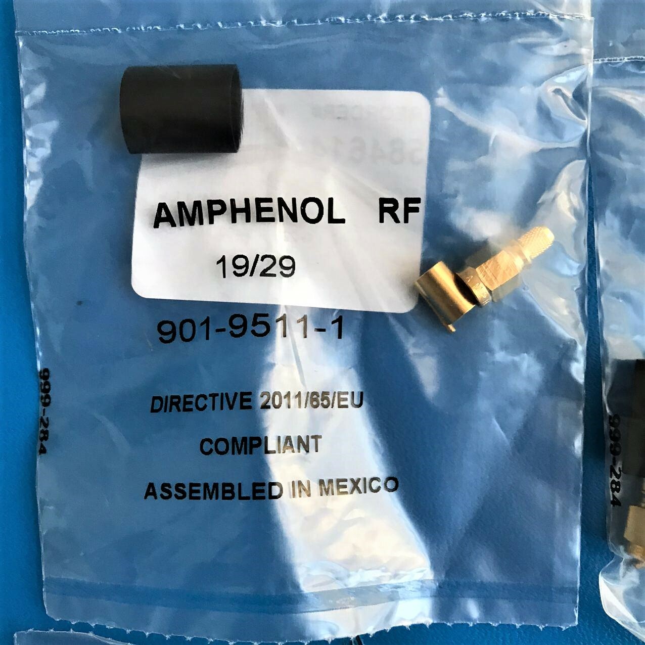 Lot: Amphenol 901-9511-1 SMA Gold Crimp RF Coax Cable Connectors for ...