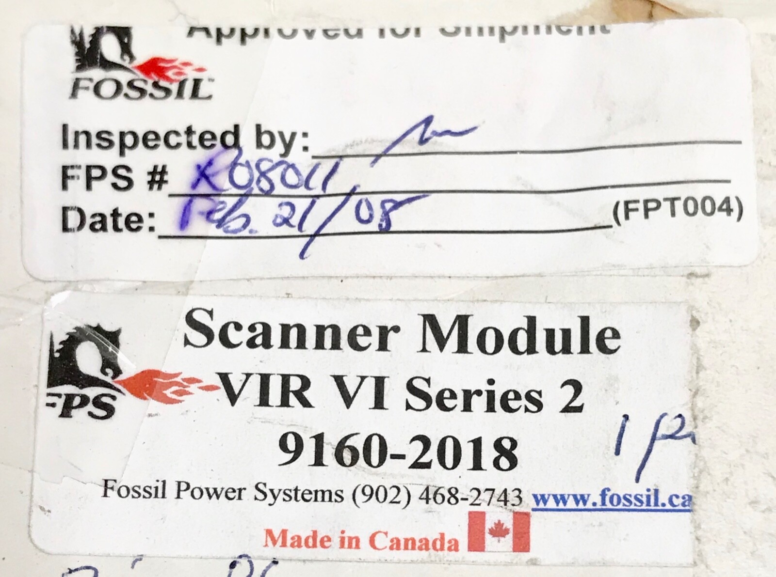 FPS FOSSIL POWER SYSTEMS Model 9160 2018 Flame Monitor Detector Module ...