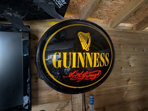 Old GUINNESS Light Up Sign - Home Bar / Pub Illuminated Plug in Sign ...