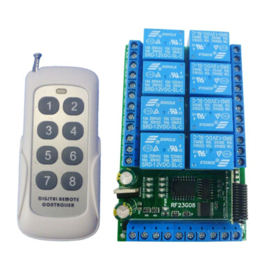 Dc5V 8Ch 433.92M Relay Rf Remote Control Wireless Timer Delay 0.2-2 S ...