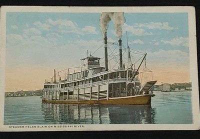 Steamer Helen Blair on Mississippi River Steam Ships 1917 Postcard | eBay