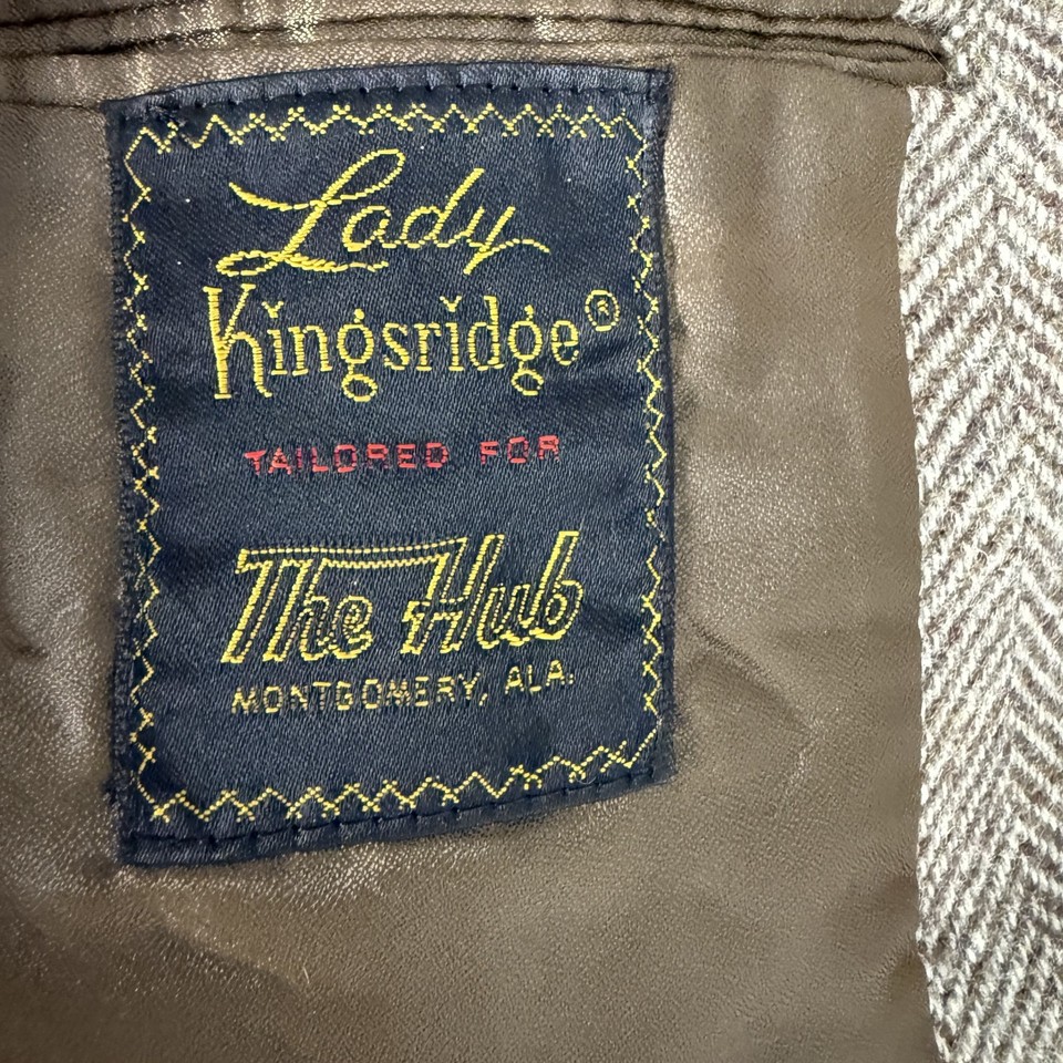 Vintage Lady Kingsridge Wool Herringbone Blazer Women’s M Tailored The ...