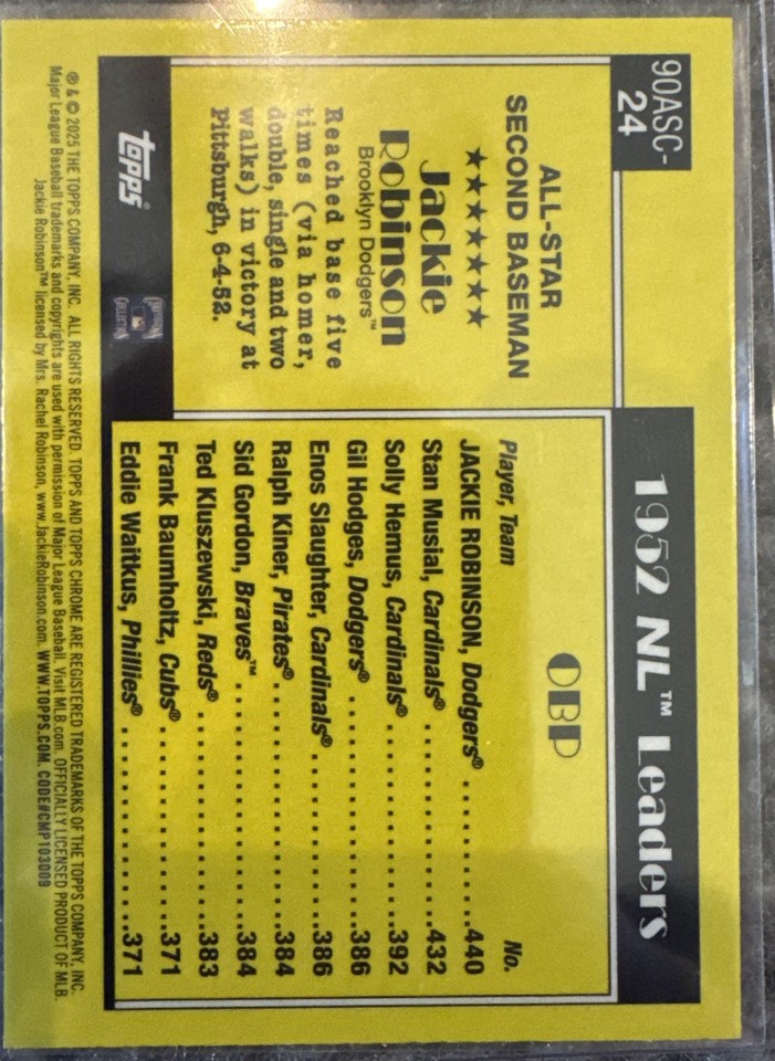 2025 Topps Series 2 Baseball - Jackie Robinson #90ASC-24 - GREEN MOJO ...