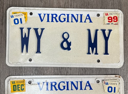 Exp Virginia Personalized Vanity Issued License Plates VA Automobile WY ...